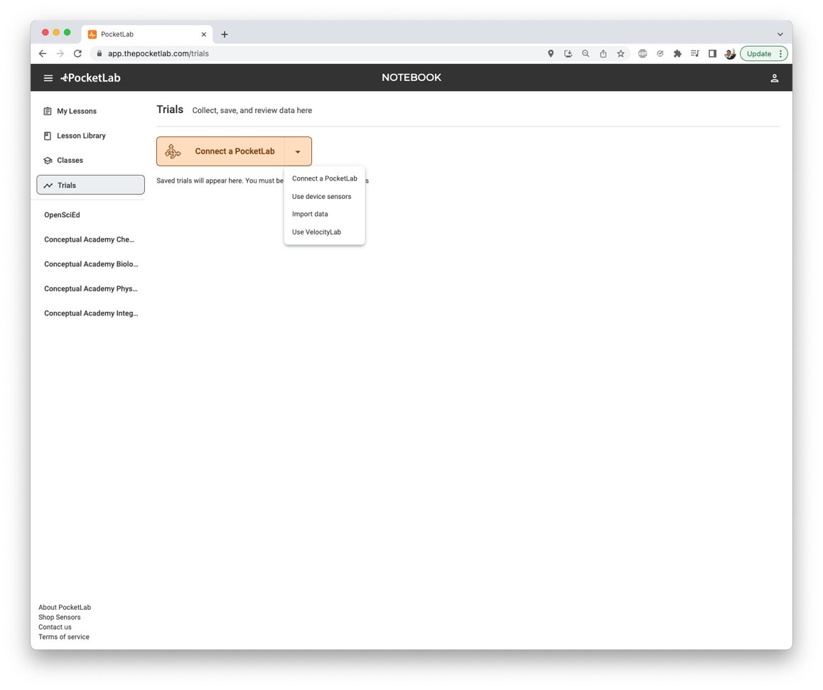 Measuring sound using PocketLab Notebook